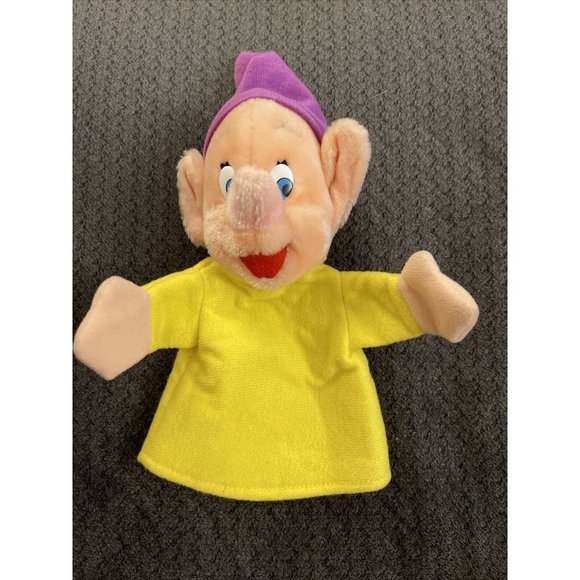 Disney | Toys | Disney Dopey Plush Puppet Purple Hat D3 | Poshmark